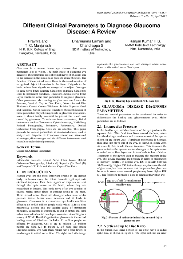 (PDF) Different Clinical Parameters to Diagnose Glaucoma Disease: A Review