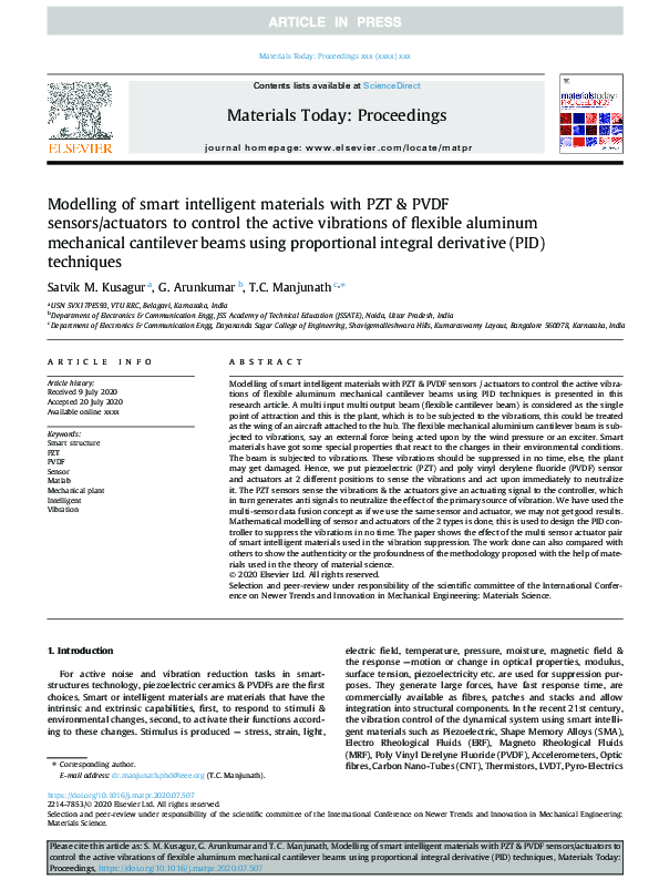 (PDF) Modelling of smart intelligent materials with PZT & PVDF sensors ...