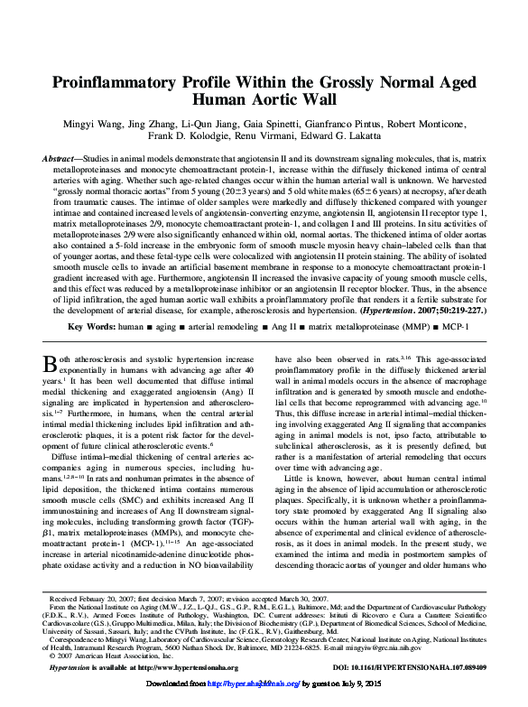 (PDF) Proinflammatory Profile Within the Grossly Normal Aged Human ...
