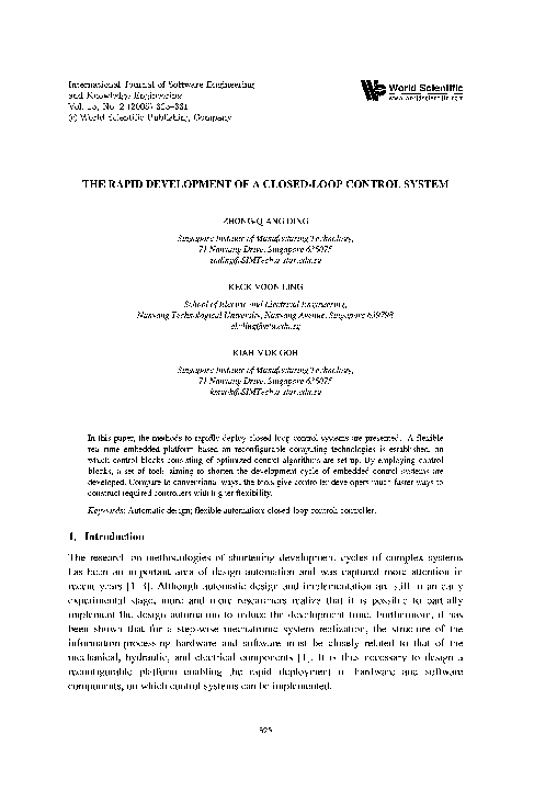 (PDF) The Rapid Development of a Closed-Loop Control System