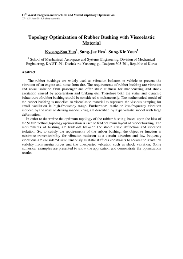 (PDF) Topology optimization of rubber bushing with viscoelastic material