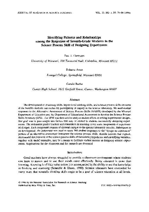 (PDF) Identifying patterns and relationships among the responses of seventh-grade students to ...