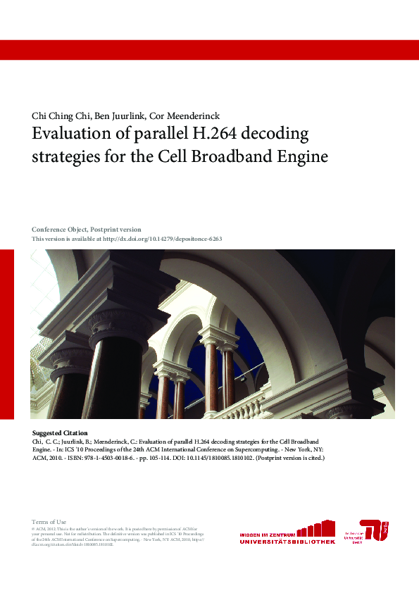 (PDF) Evaluation of parallel H.264 decoding strategies for the Cell Broadband Engine
