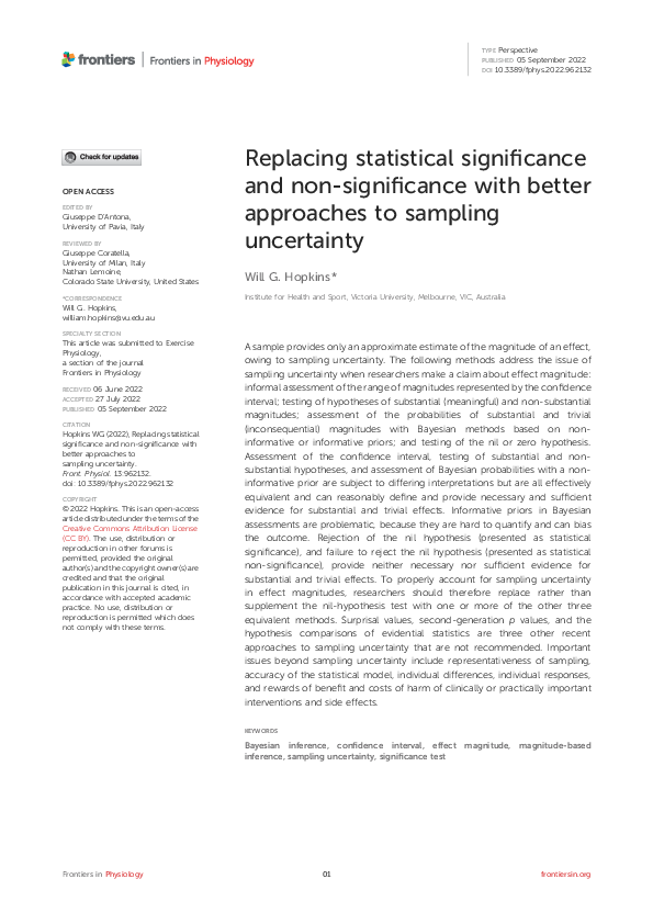(PDF) Replacing statistical significance and non-significance with ...