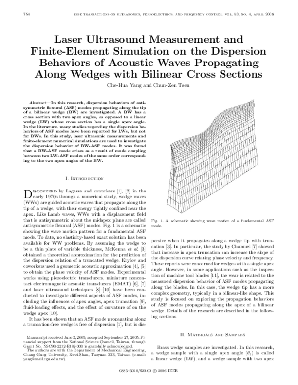 (PDF) Laser ultrasound measurement and finite-element simulation on the dispersion behaviors of ...
