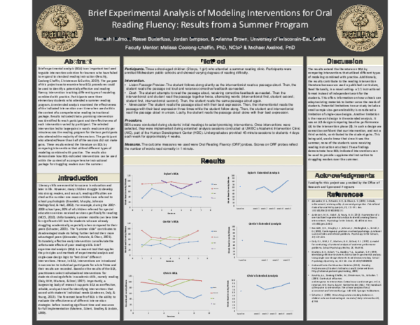 (PDF) Brief Experimental Analysis of Modeling Interventions for Oral ...