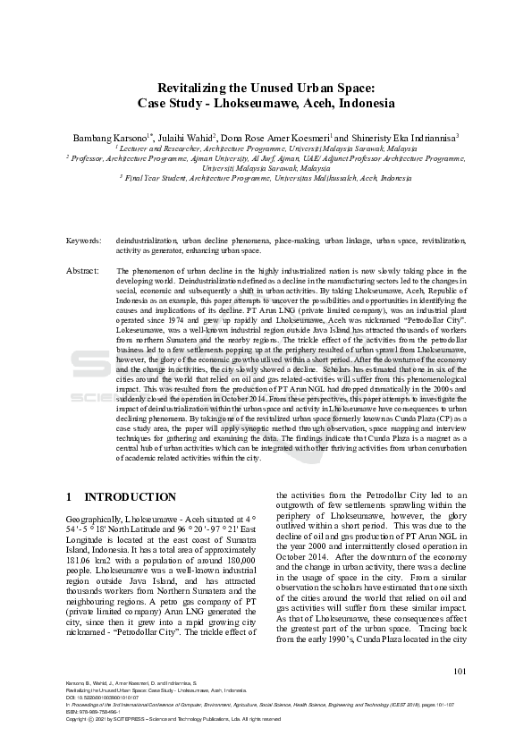 (PDF) Revitalizing the unused urban space, case study: Lhokseumawe, Aceh -Indonesia