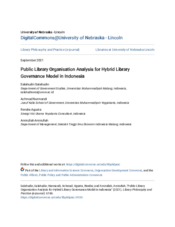 (PDF) Public Library Organisation Analysis for Hybrid Library ...