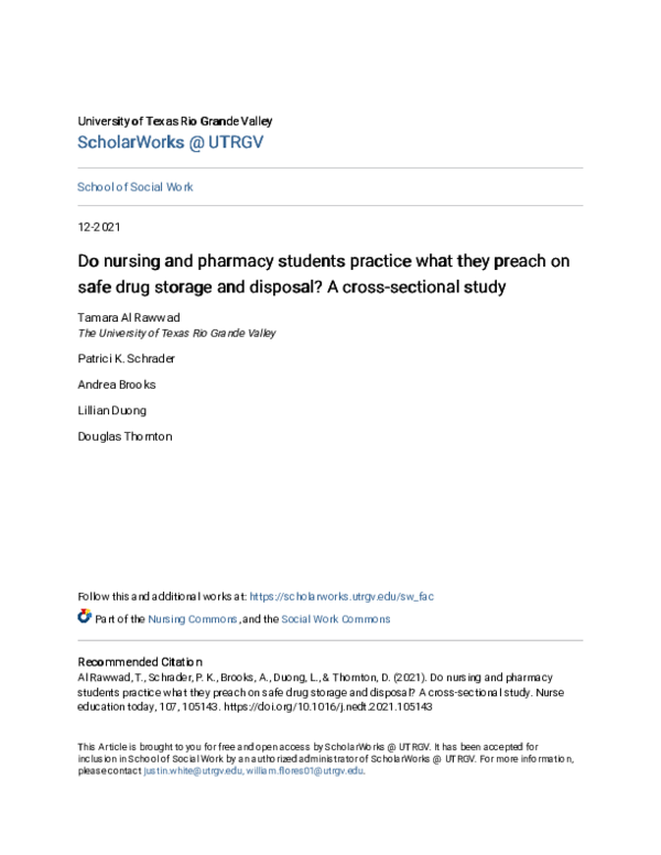 (PDF) Do nursing and pharmacy students practice what they preach on ...