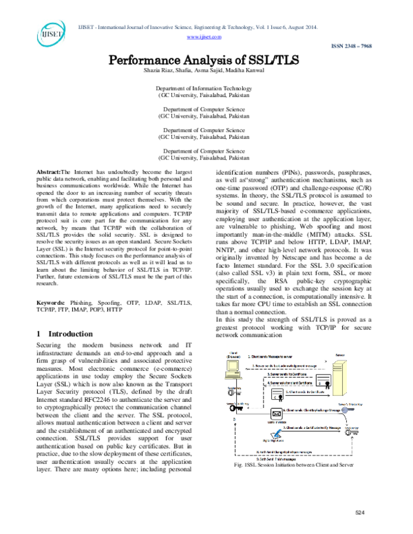 (PDF) Performance Analysis of SSL/TLS