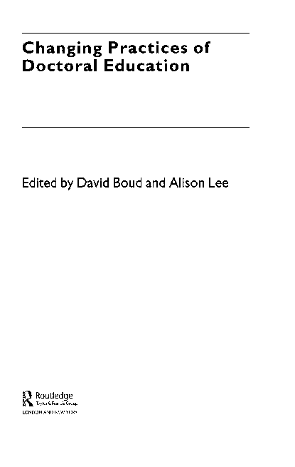 (PDF) Changing Practices of Doctoral Education