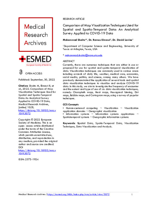 Pdf Comparison Of Map Visualization Techniques Used For Spatial And Spatio Temporal Data An