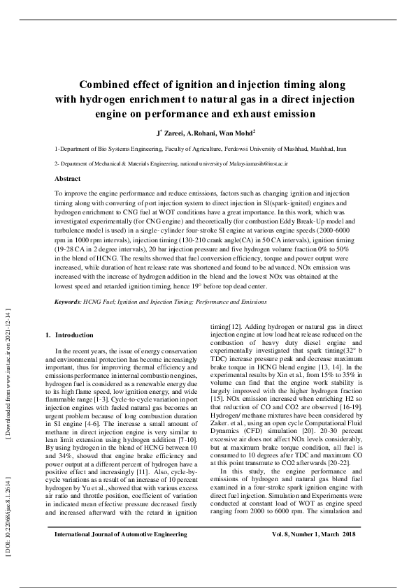(PDF) Combined effect of ignition and injection timing along with ...