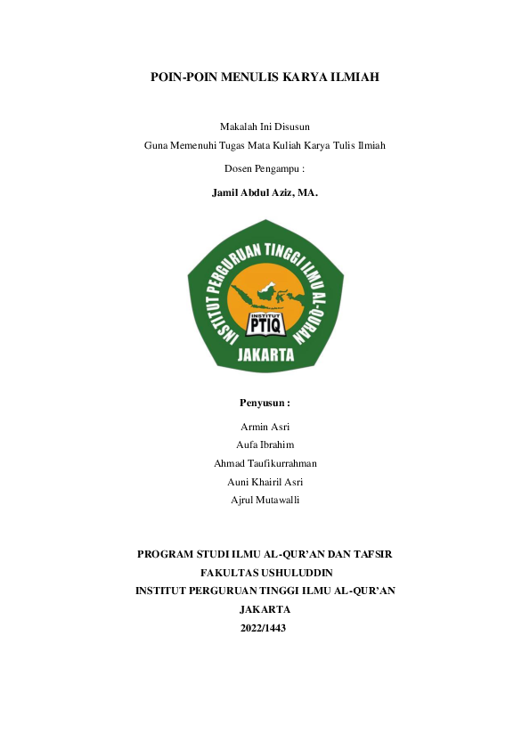 (PDF) POIN-POIN MENULIS KARYA ILMIAH