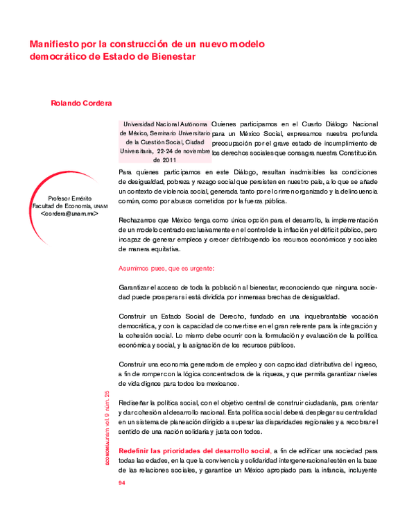 (PDF) Manifiesto por la construcción de un nuevo modelo democrático de ...