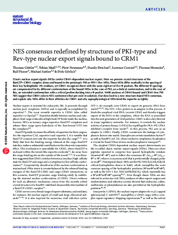 (PDF) NES consensus redefined by structures of PKI-type and Rev-type ...