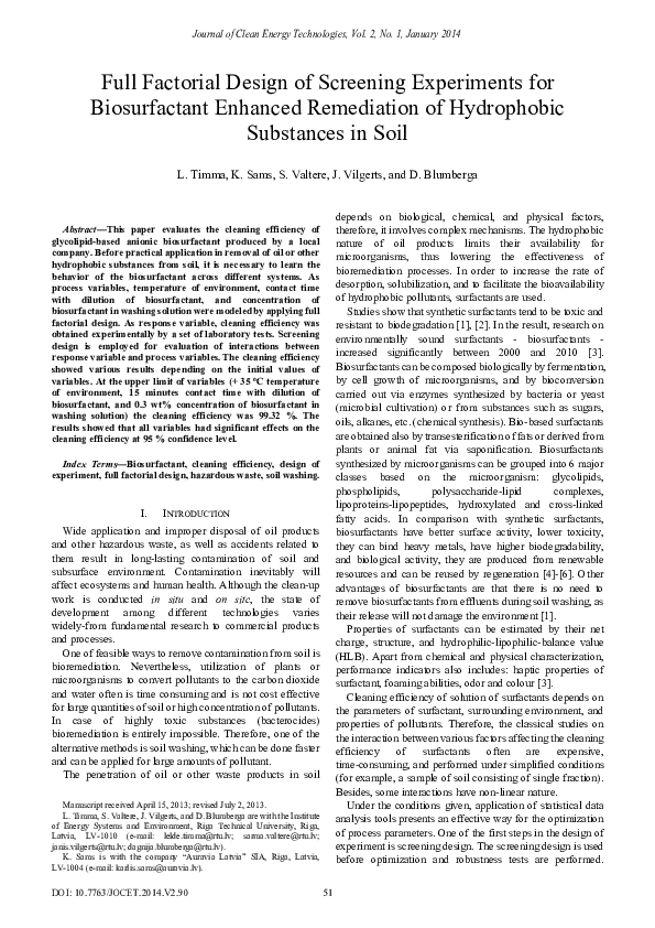 (PDF) Full Factorial Design of Screening Experiments for Biosurfactant ...