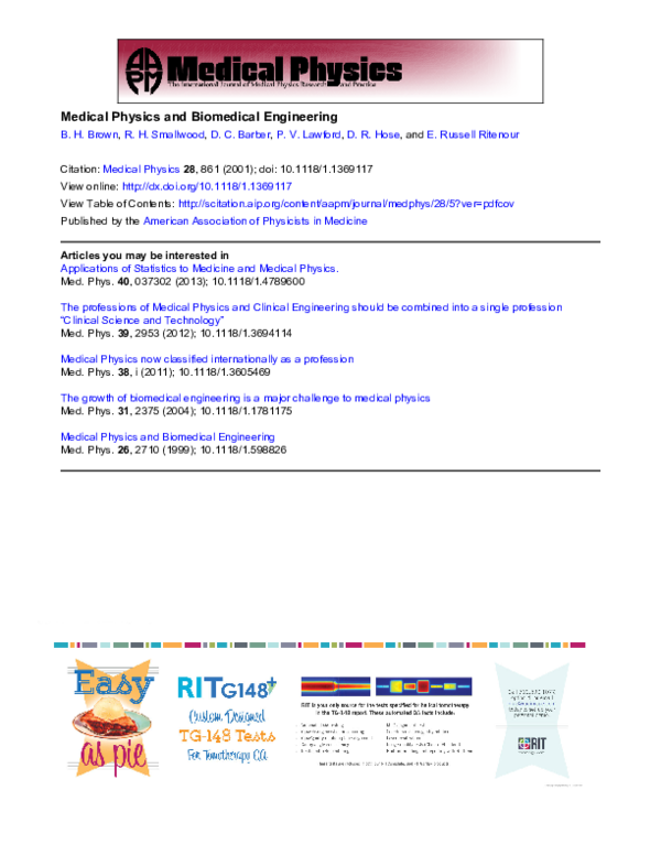 (PDF) Medical Physics and Biomedical Engineering