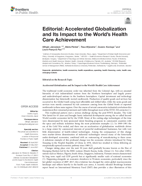 (PDF) Editorial: Accelerated Globalization and Its Impact to the World ...