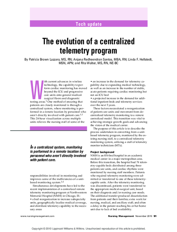 (PDF) The evolution of a centralized telemetry program