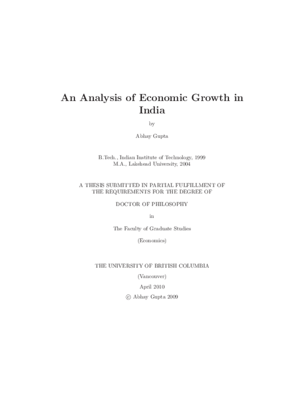 (PDF) An analysis of economic growth in India