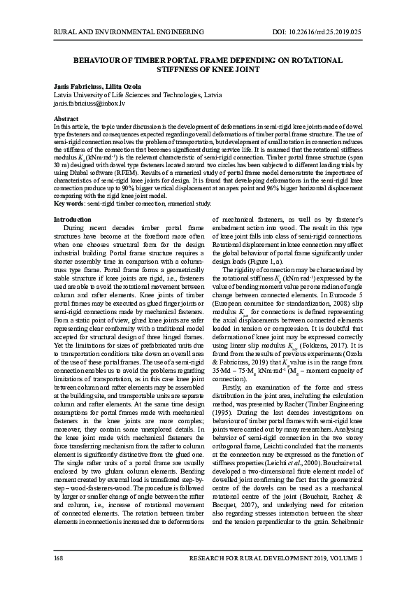 (PDF) Behaviour of timber portal frame depending on rotational ...