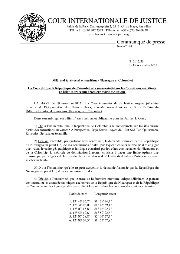 (PDF) Cour Internationale De Justice