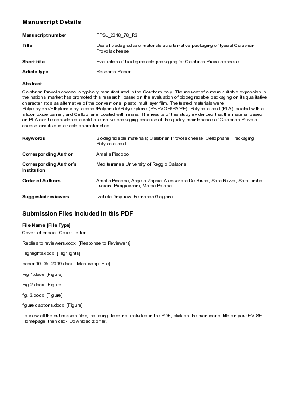(PDF) Use of biodegradable materials as alternative packaging of ...