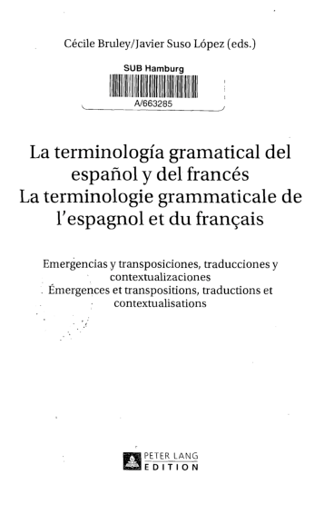 (PDF) La terminología gramatical del español y del francés. La ...