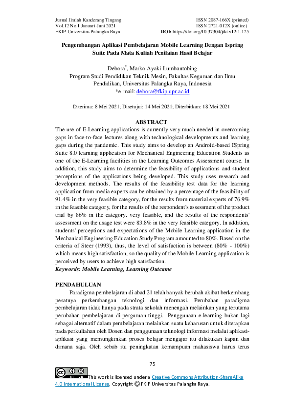 (PDF) Pengembangan Aplikasi Pembelajaran Mobile Learning Dengan Ispring Suite Pada Mata Kuliah ...