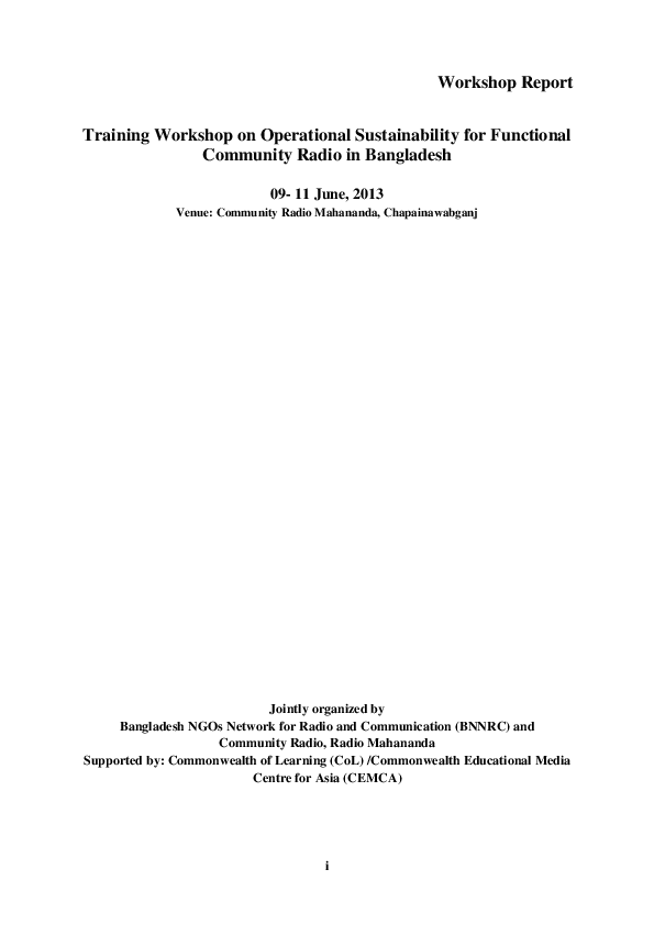 (PDF) Workshop Report