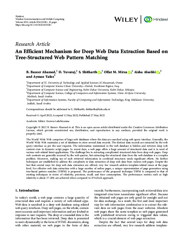 (PDF) An Efficient Mechanism for Deep Web Data Extraction Based on Tree-Structured Web Pattern ...