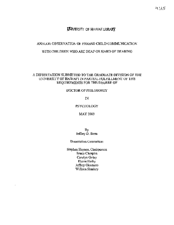 (PDF) Analog observation of parent-child communication with children ...