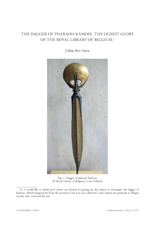 (PDF) Th e Dagger of Pharaoh Kamose, the oldest glory of the Royal ...