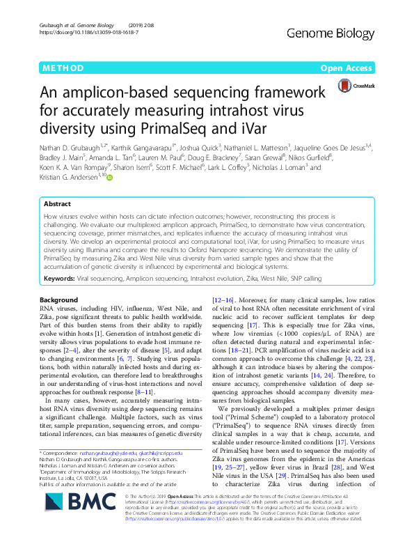(PDF) An amplicon-based sequencing framework for accurately measuring intrahost virus diversity ...