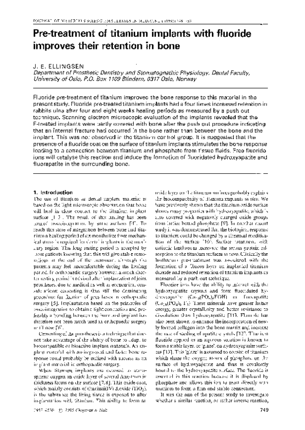 (PDF) Pre-treatment of titanium implants with fluoride improves their ...