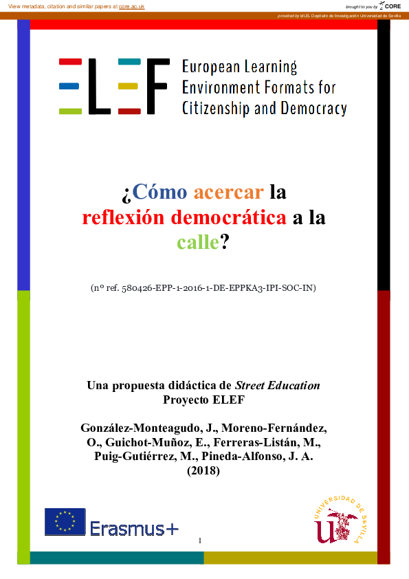 (PDF) ¿Cómo acercar la reflexión democrática a la calle?: una propuesta ...