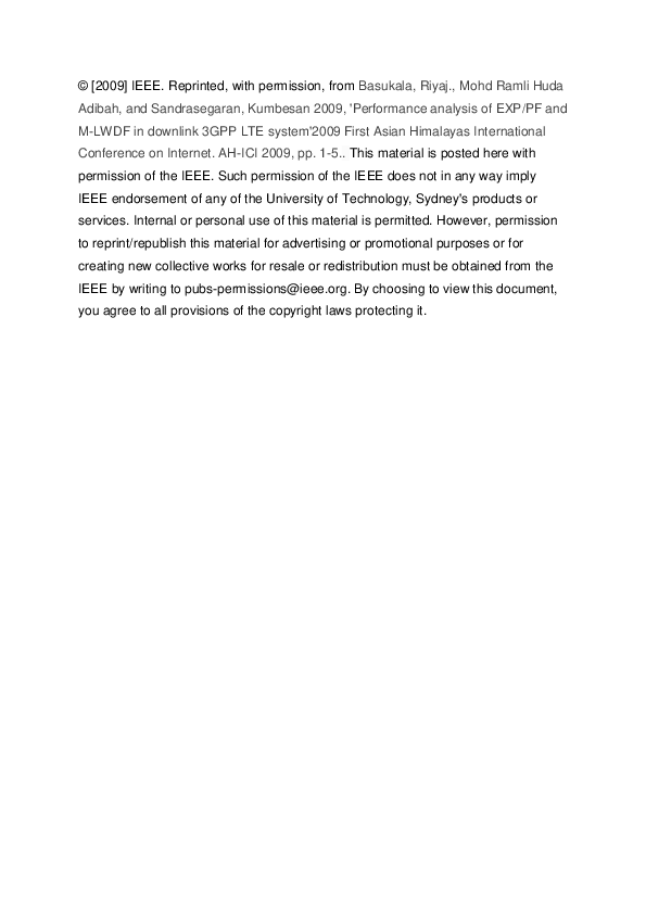 Pdf Performance Analysis Of Exppf And M Lwdf In Downlink 3gpp Lte System