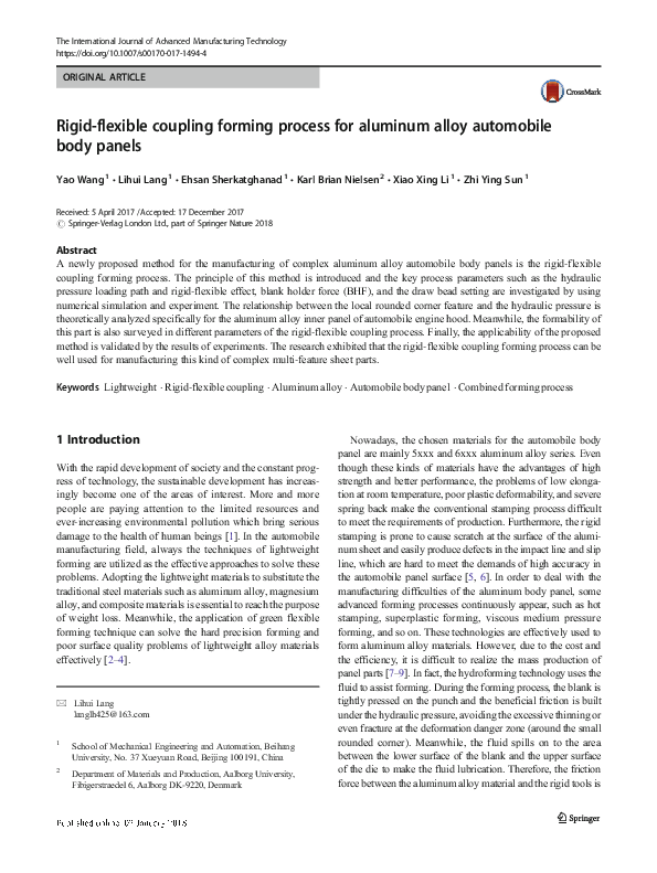 (PDF) Rigid-flexible coupling forming process for aluminum alloy ...
