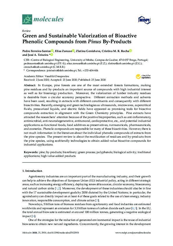 (PDF) Green and Sustainable Valorization of Bioactive Phenolic ...