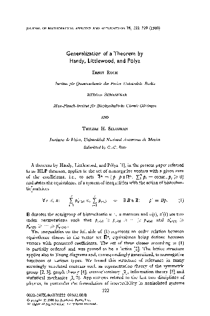 (PDF) Generalization of a theorem by Hardy, Littlewood, and Pólya