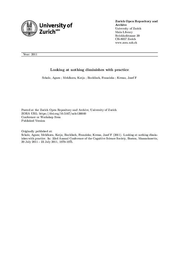 (PDF) Looking at nothing diminishes with practice
