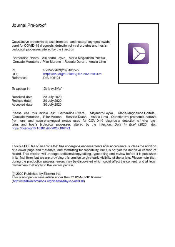 (PDF) Quantitative proteomic dataset from oro- and naso-pharyngeal ...