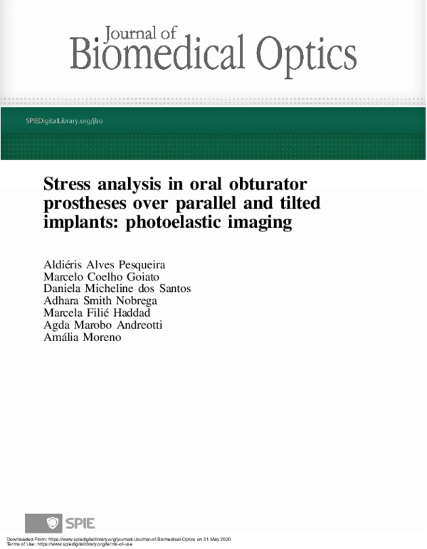 (PDF) Stress analysis in oral obturator prostheses over parallel and ...