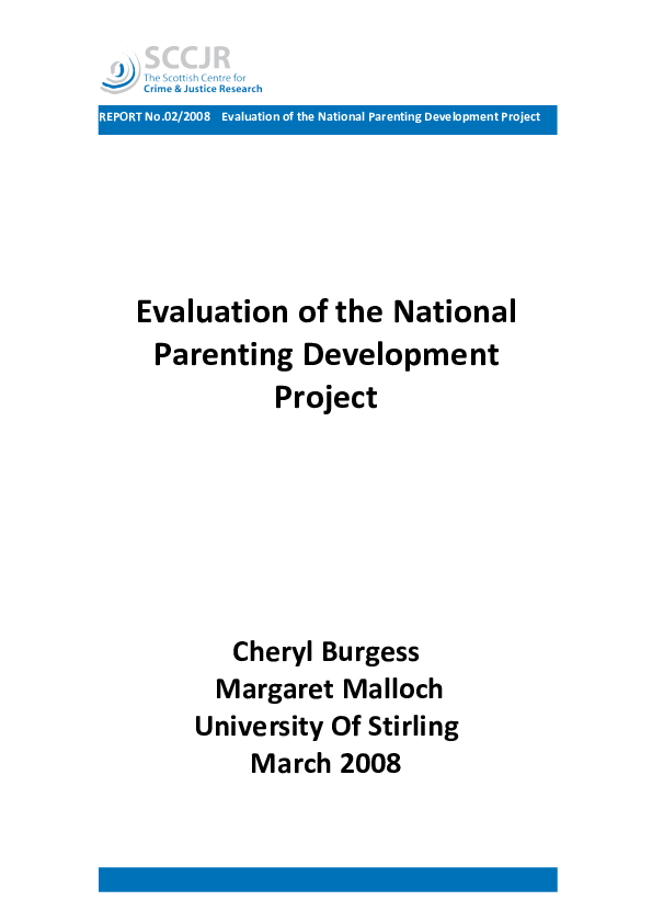 (PDF) Evaluation of the National Parenting Development Project