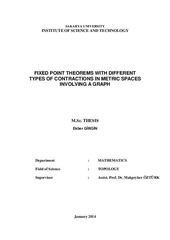 Pdf Fixed Point Theorems With Different Types Of Contractions In Metric Spaces Involving A Graph