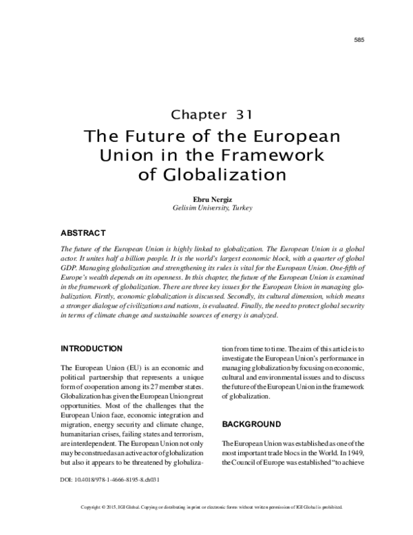 (PDF) The Future of the European Union in the Framework of Globalization