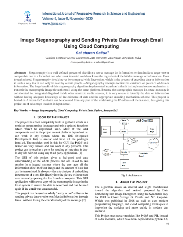 (PDF) Image Steganography and Sending Private Data through Email Using ...