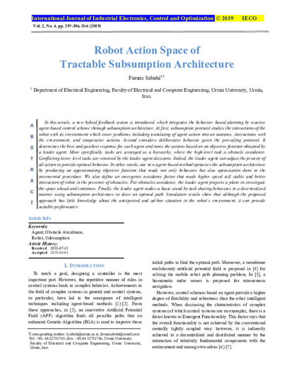 (PDF) Robot Action Space of Tractable Subsumption Architecture