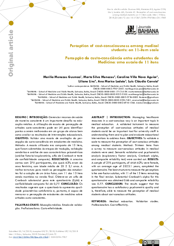 (PDF) Perception of cost-consciousness among medical students: an 11 ...
